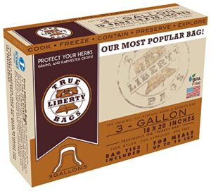 true liberty all purpose plastic bags for trash, yard waste, food storage, baking, brining or roasting, 3 gallon, 25 pack