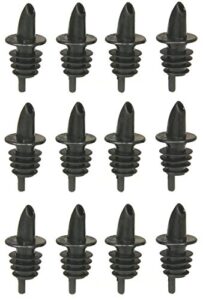 tablecraft free flow pourers, black, 12-pack