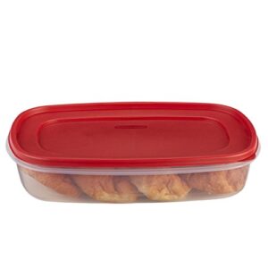 rubbermaid easy find lids food storage container, 1.5 gallon, racer red