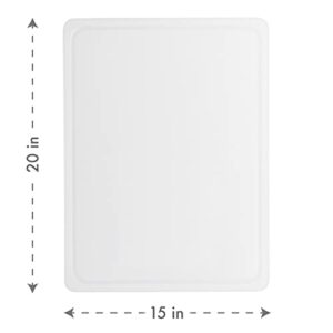 Dexas NSF Polysafe Pastry/Cutting Board with Well, 15 by 20 inches, White