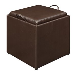 convenience concepts designs4comfort park avenue single ottoman with stool, espresso