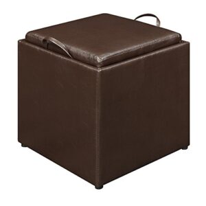 Convenience Concepts Designs4Comfort Park Avenue Single Ottoman with Stool, Espresso