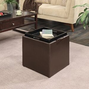 Convenience Concepts Designs4Comfort Park Avenue Single Ottoman with Stool, Espresso