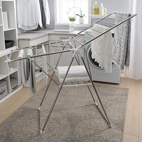 Organize It All Clothing Drying Rack | Dimensions: 61” x 24.4” x 39.8” | Laundry Accessories | Collapsible | Rust Resistant | Chrome