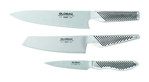 Global 3 Piece Set with Chef's, Vegetable and Paring Knife, 1 pack, Stainless Steel