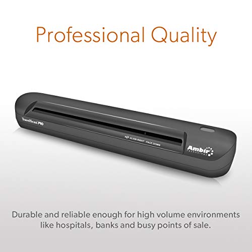 Ambir TravelScan Pro 600 (PS600-AS) Simplex Document Scanner and Card Scanner