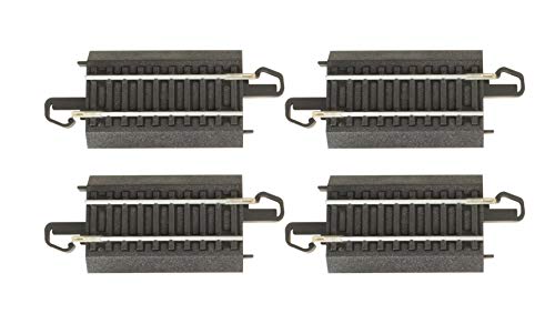 Bachmann Trains - Snap-Fit E-Z TRACK 3” STRAIGHT TRACK (4/card) - STEEL ALLOY Rail With Black Roadbed - HO Scale