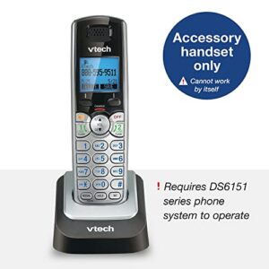 VTech DS6101 Accessory Cordless Handset, Silver/Black | Requires a DS6151 Series Phone System to Operate