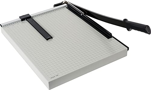 Dahle Vantage 18e Paper Trimmer, 18" Cut Length, 15 Sheet, Automatic Clamp, Adjustable Guide, Metal Base with 1/2" Gridlines, Guillotine Paper Cutter