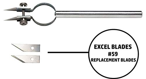 Excel Blades 30608 Dual Strip Cutter, Dual Twin Blade Knife Parallel Number 59 Blades, Adjustable Width Strip Cutter, Cutting Tool for Paper, Clay etc