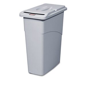 rubbermaid fg9w1500lgray 23 gal. rectangular gray trash can