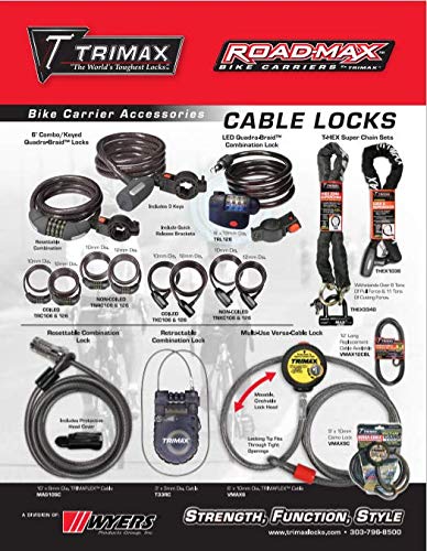 Trimax Thex Super Chain 3' 3" L with 12Mm Links & Max40 Disk Lock THEX3340, Wrap Packaging, Black