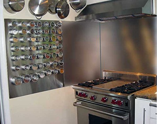 Stainless Steel Backsplash, 30" X 23.25" with Hemmed Edges