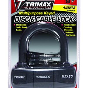 TRIMAX MAX60 Black Short Shackle U-Lock with PVC Sleeve