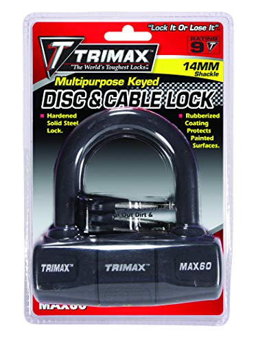 TRIMAX MAX60 Black Short Shackle U-Lock with PVC Sleeve