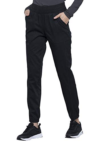 Cherokee Women Scrubs Pant Workwear Revolution Natural Rise Jogger WW011, M, Black