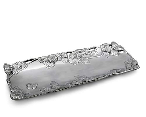 Arthur Court Designs Aluminum Butterfly - Small Oblong Tray 19 inch x 7.5 inch