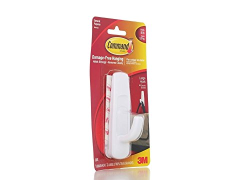 3M : Scotch Command Removable Adhesive Utility Hook, 5-lb Capacity, Plastic, White -:- Sold as 2 Packs of - 1 - / - Total of 2 Each