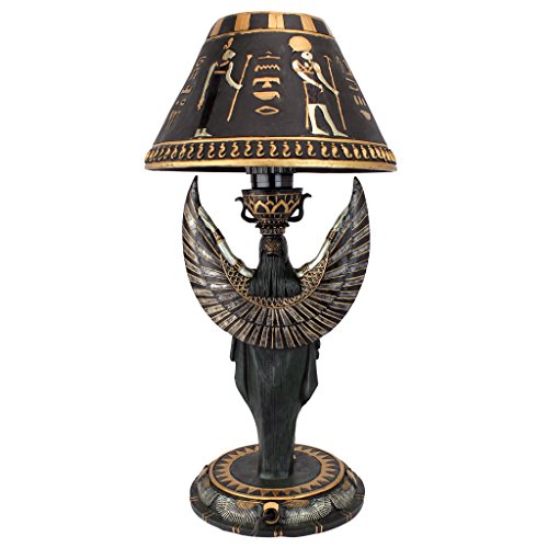 Design Toscano CL2609 Goddess Isis Egyptian Decor Sculptural Table Lamp, 17 Inch, Single