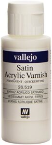 vallejo model color 60 ml satin liquid varnish