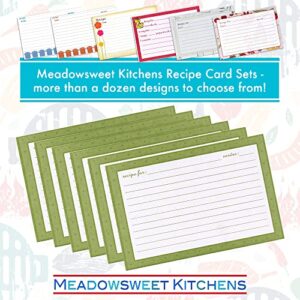 Meadowsweet Kitchens Recipe Card Set - 25 Double Sided Recipe Cards 4 x 6 Inch, Perfect Size Blank Cards for a Recipe Card Box, Make Your Own Personalized Recipe Book - European Garden