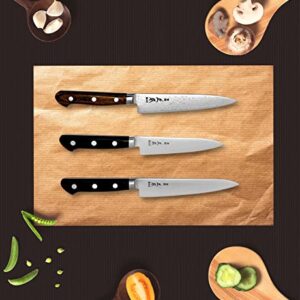 MASAMOTO VG Japanese Petty Knife 5" (120mm) Professional Kitchen Small Utility Knife, Ultra Sharp Japanese Stainless Steel Blade, Duracon Handle, Made in JAPAN