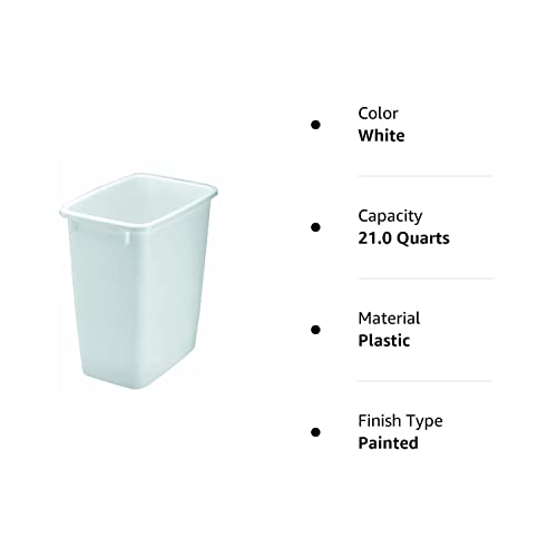 21 Quart Wastebasket in White