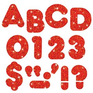 trend enterprises, inc. red sparkle 4″ casual uc ready letters