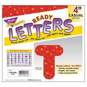 TREND enterprises, Inc. Red Sparkle 4" Casual UC Ready Letters