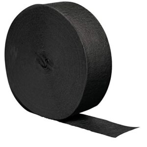 creative converting touch of color crepe paper streamer roll, 81-foot, black velvet