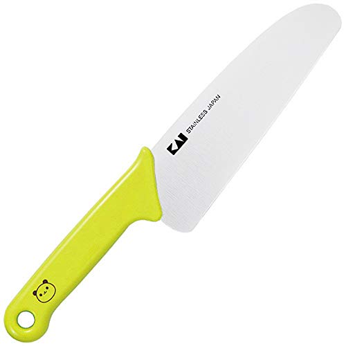 Kai Corporation FG5000 Little Chef Club Children's Knife, Genuine Blade, Panda, Green, Made in Japan