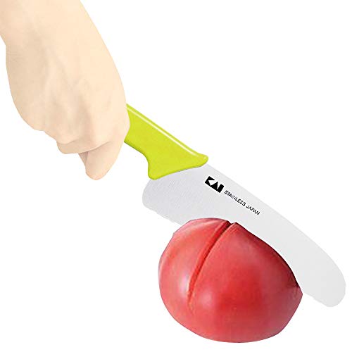 Kai Corporation FG5000 Little Chef Club Children's Knife, Genuine Blade, Panda, Green, Made in Japan