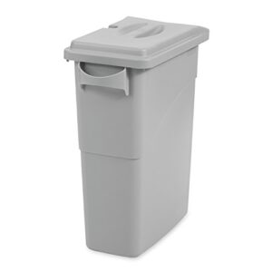 Rubbermaid Commercial Slim Jim Confidential Document Trash Can with Lid, 16 Gallon, Gray, FG9W2500LGRAY