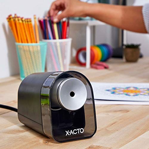 X-ACTO Electric Pencil Sharpener | XLR Heavy Duty Electric Pencil Sharpener, Quiet Motor, Pencil Saver Technology, Auto-Reset and Safe Start