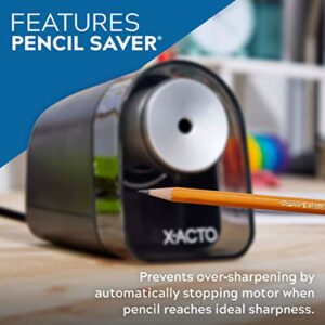 X-ACTO Electric Pencil Sharpener | XLR Heavy Duty Electric Pencil Sharpener, Quiet Motor, Pencil Saver Technology, Auto-Reset and Safe Start