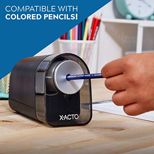 X-ACTO Electric Pencil Sharpener | XLR Heavy Duty Electric Pencil Sharpener, Quiet Motor, Pencil Saver Technology, Auto-Reset and Safe Start