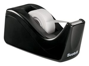 scotch desktop tape dispenser, black two-tone, 1 dispenser/pack (c60-bk)