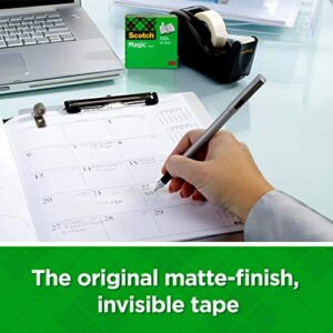 Scotch Magic Tape, 6 Rolls with Dispenser, Numerous Applications, Invisible, Engineered for Repairing, 3/4 x 1000 Inches, Boxed (810C40BK)