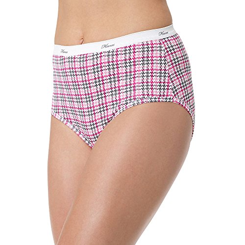 Hanes Women's Plus Size Cotton Underwear, 6 Pack-Brief Assorted, 7