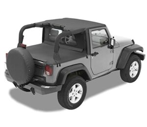 bestop 5258035 black diamond targa-style header bikini top for 2007-2009 wrangler 2dr