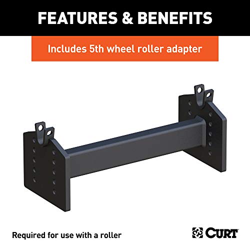 CURT 16516 E16 5th Wheel Slider Hitch for Short Bed Trucks, 16,000 lbs