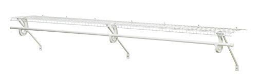 ClosetMaid 5632 Super Slide Ventilated Shelf Kit With Closet Rod, 6' by 12", White