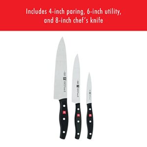 ZWILLING Twin Signature 3-pc German Knife Set, Razor-Sharp, Made in Company-Owned German Factory with Special Formula Steel perfected for almost 300 Years, Dishwasher Safe