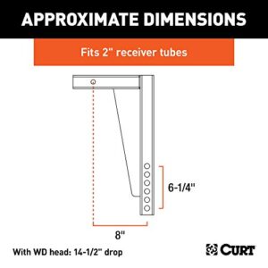 CURT 17125 Replacement Weight Distribution Hitch Shank, 2-Inch Receiver, 14-1/2-Inch Drop , black