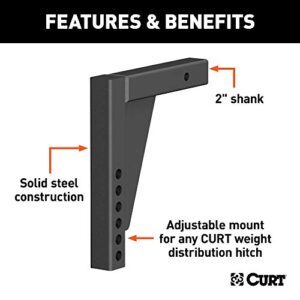 CURT 17124 Replacement Weight Distribution Hitch Shank, 2-Inch Receiver, 8-3/4-Inch Drop