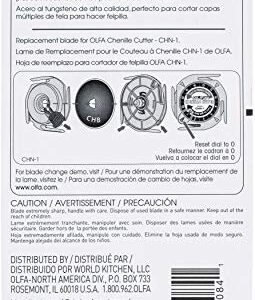 OLFA Chenille Cutter Replacement Blade, 1 Blade (CHB-1) - Tungsten Steel Circular Rotary Cutter Blade for Chenille Fabric, Crafts, Sewing, Quilting, Replacement Blade: Fits OLFA CHN-1 Chenille Cutter