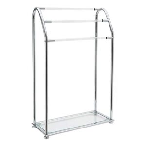 organize it all 3 bar bathroom towel drying rack & holder with shelf , chrome, 62443w-1