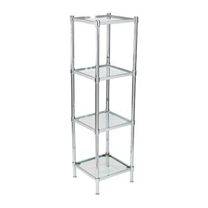 organize it all 4 tier tempered glass freestanding bathroom storage tower