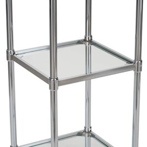 Organize It All 4 Tier Tempered Glass Freestanding Bathroom Storage Tower