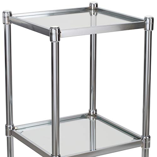 Organize It All 4 Tier Tempered Glass Freestanding Bathroom Storage Tower